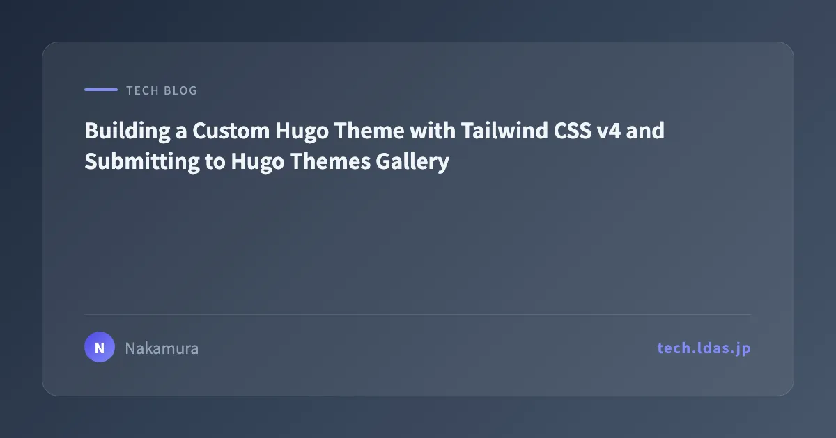 Building a Custom Hugo Theme with Tailwind CSS v4 and Submitting to ...